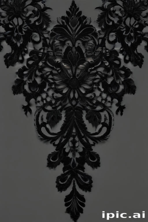 Elegant Black Lace Design with Intricate Floral Patterns on Dark ...