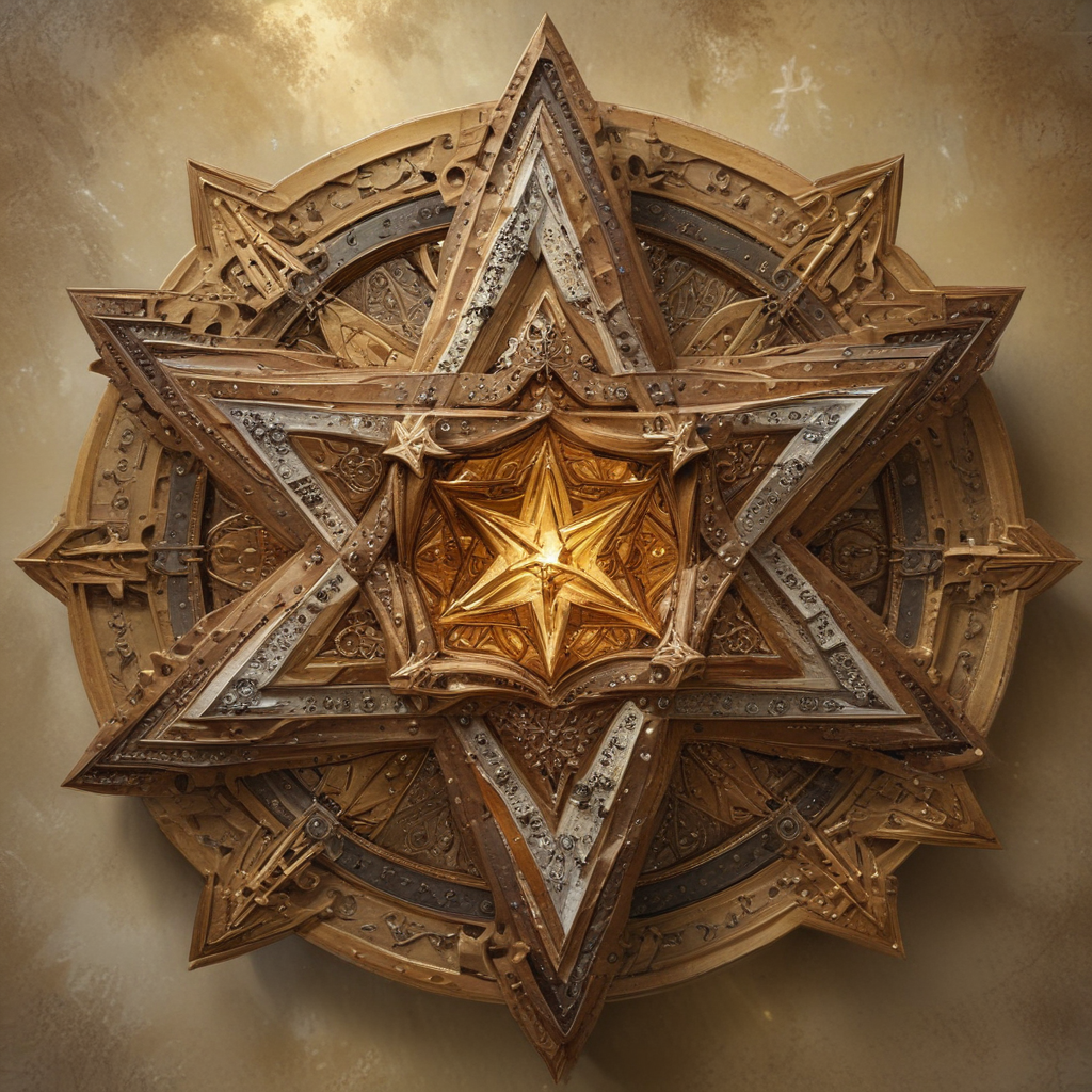 Intricate Geometric Star Design with Elaborate Patterns and Golden ...