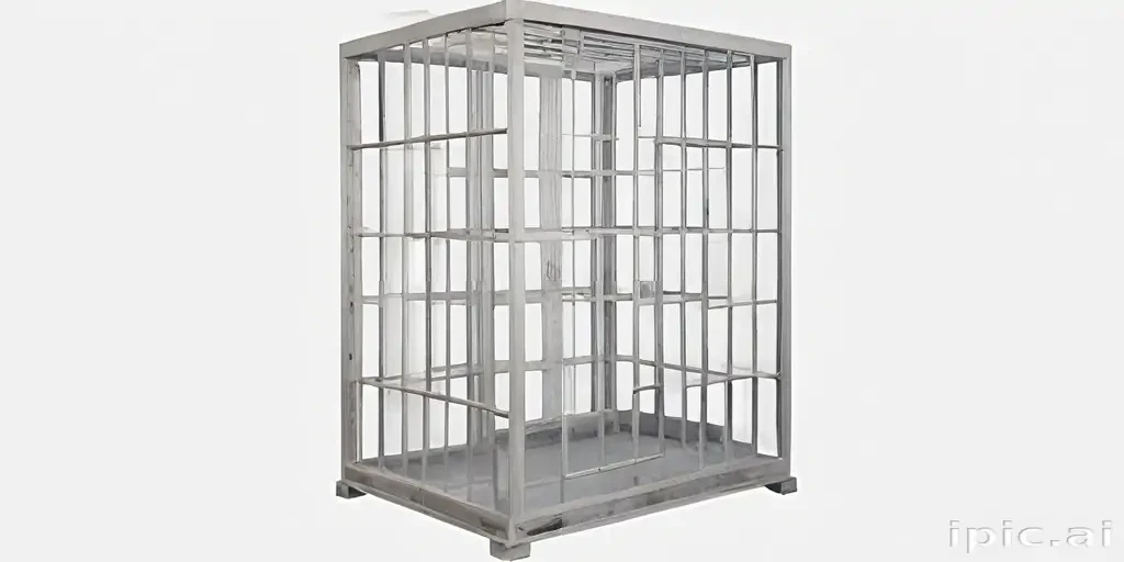 Empty Metal Cage Displaying an Industrial Design for Secure Confinement