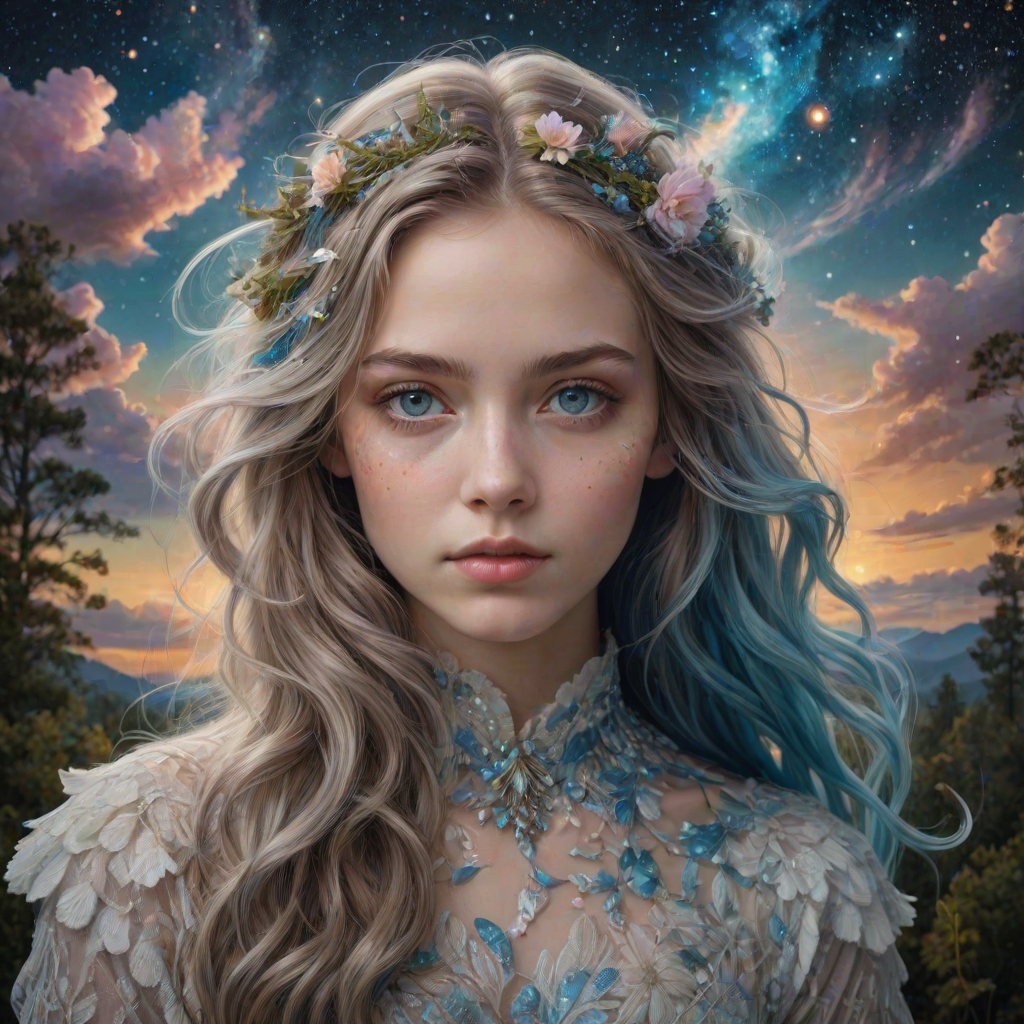 Create a series of imaginative portraits where each subject is infused ...