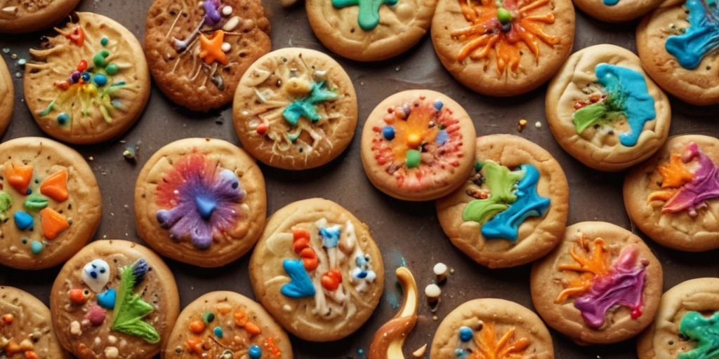 Colorful and Decorative Cookies with Intricate Icing Designs Spread ...