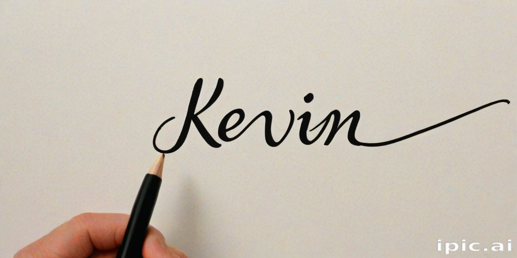 Artistic Representation of the Name 'Kevin' Handwritten with Elegance