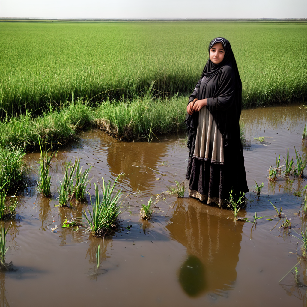 An Iraqi rural girl in the marshes