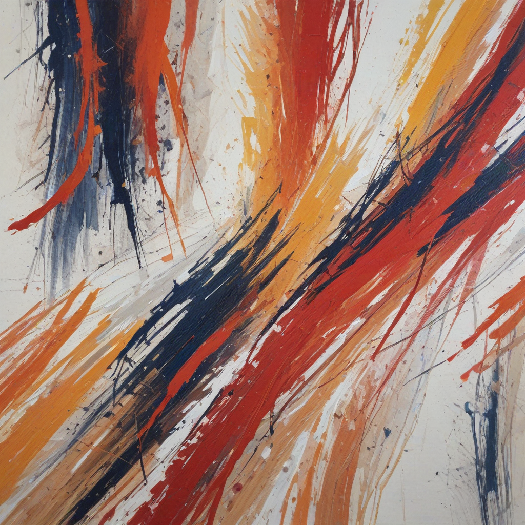 lots of messy, unorganized brush strokes all over the canvas, but thin ...