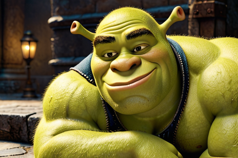 Free Ai Image Generator - High Quality and 100% Unique Images - iPic.Ai — Buff Shrek laying on ...