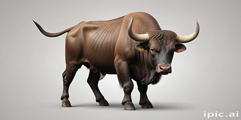 A Majestic Bull Stands Proudly Against a Neutral Background, Displaying ...