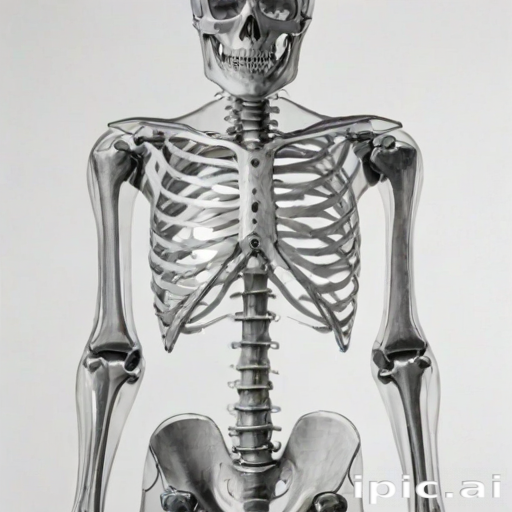 Detailed Anatomical Model of a Human Skeleton Showcasing Bone Structure
