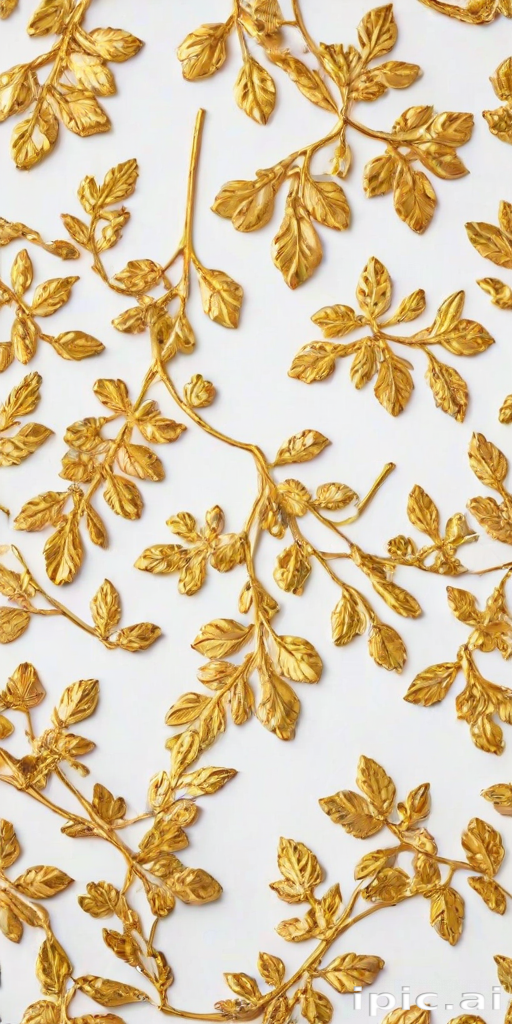 Elegant Gold Leaf Design on a Light Background for Luxurious Decor