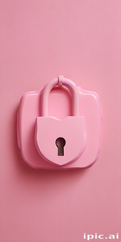 Charming Pink Lock on a Soft Pink Background for Whimsical Decor