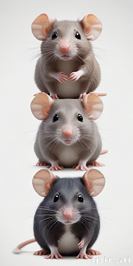 Three Adorable Mice Displaying Unique Colors and Charming Expressions ...