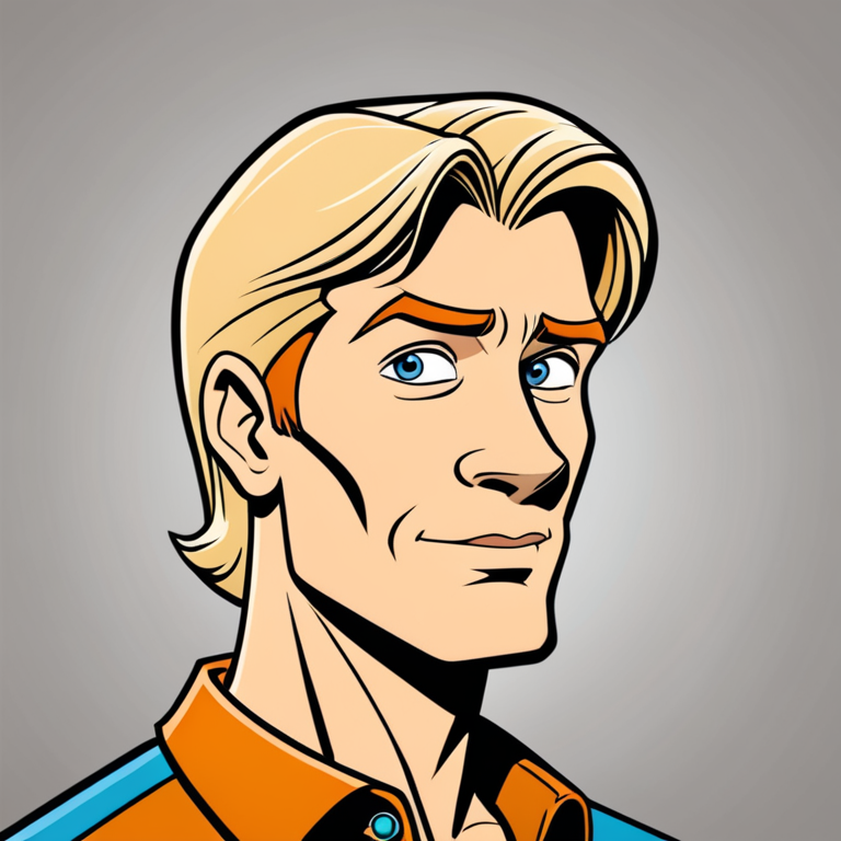Fred Jones from the cartoon Scooby-Doo. blond hair. Portrait. Profile ...