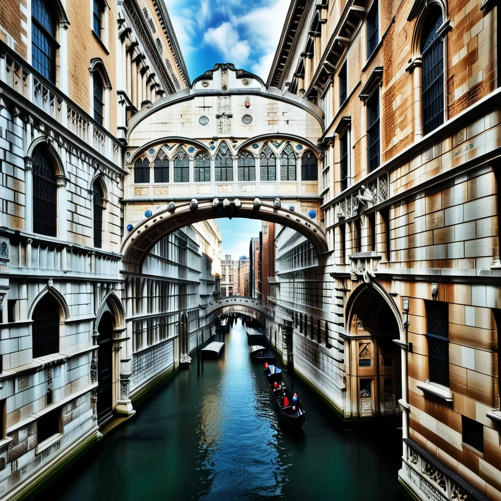 Picturesque View of a Historic Bridge Over a Serene Waterway