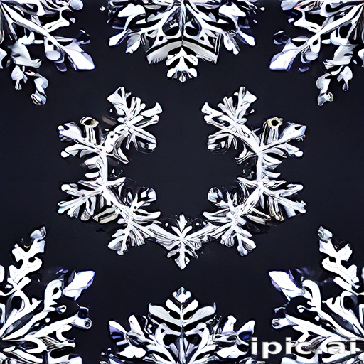 Intricate Snowflake Patterns Against a Deep Black Background in Winter ...