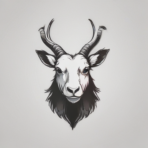 Markhor simple sketch logo design