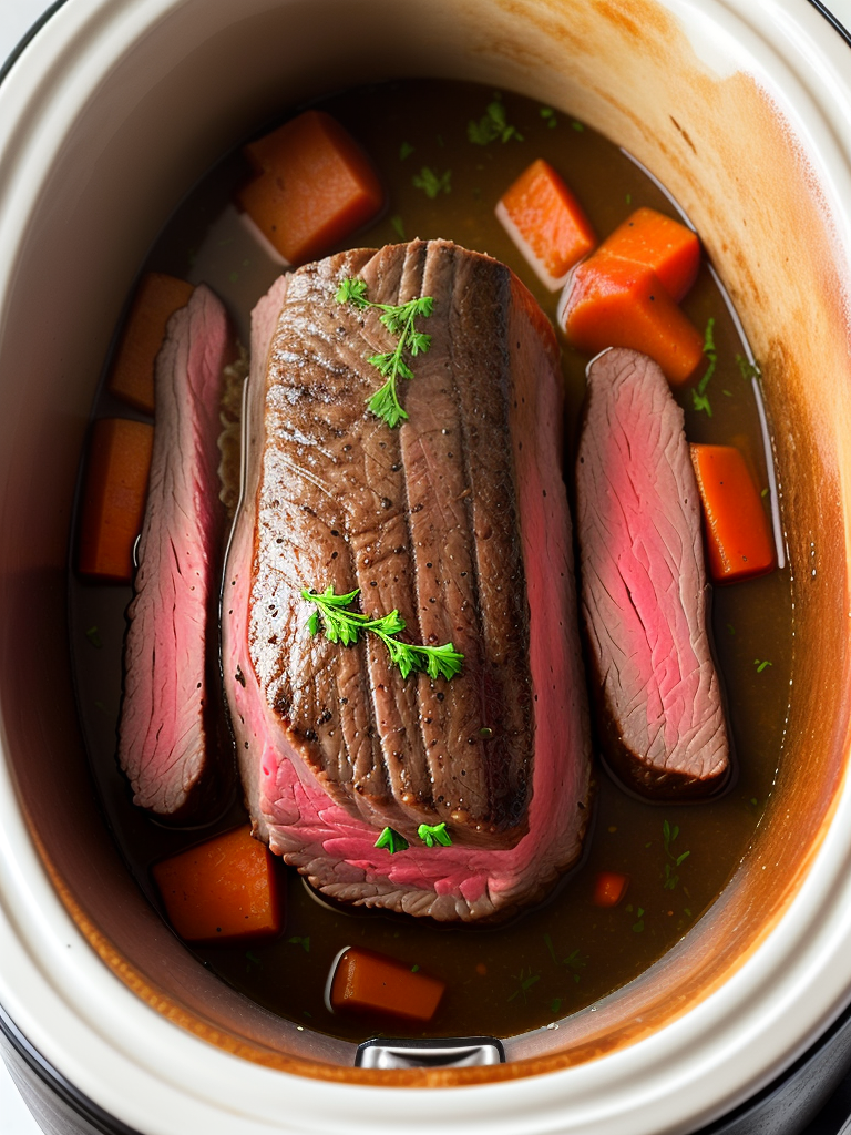 Slow-Cooked Beef Roast with Tender Carrots in Savory Broth Delight