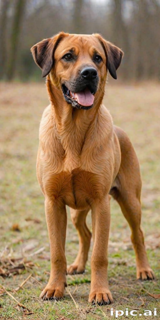 A Happy and Playful Dog Standing in a Natural Outdoor Setting