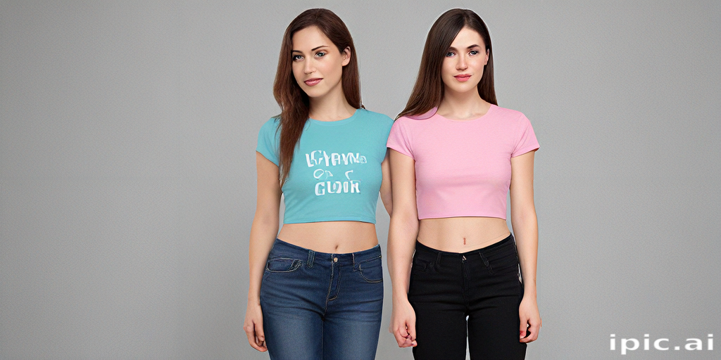 Two Models Showcasing Trendy Crop Tops in Vibrant Colors and Styles