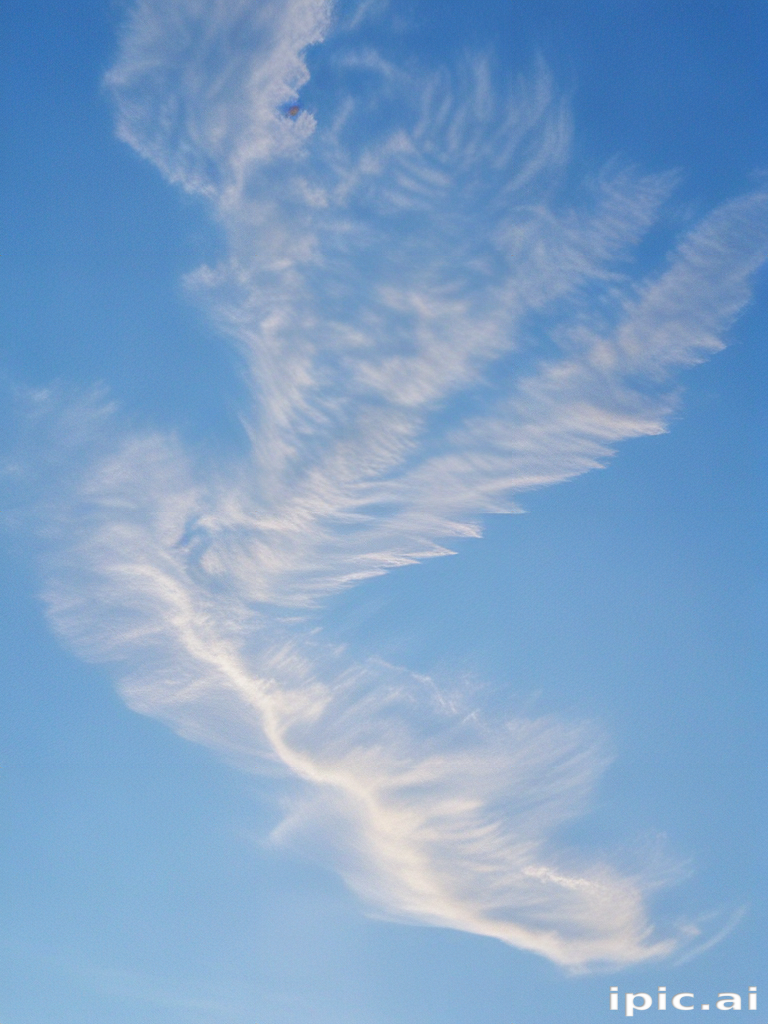 Beautiful Wispy Clouds Forming Intricate Patterns Against a Clear Blue Sky