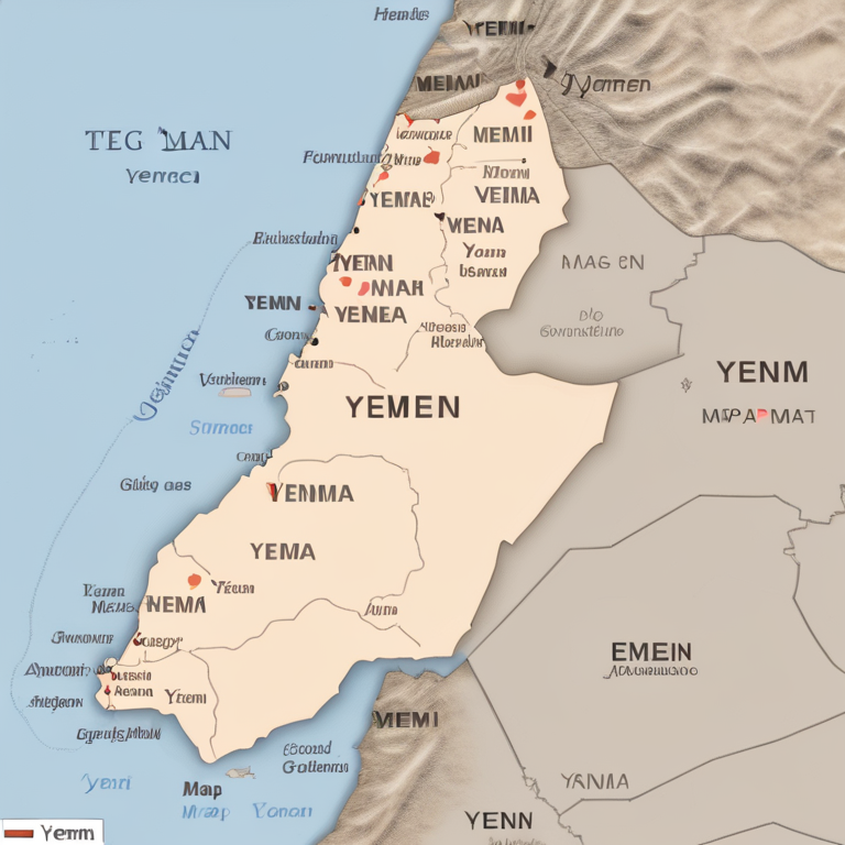Detailed Map of Yemen Highlighting Key Locations and Geographic Features