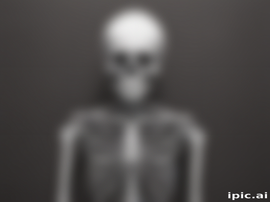 Abstract Representation of a Human Skeleton Against a Dark Background