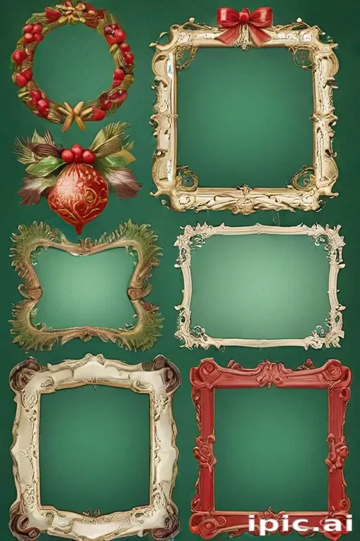 Festive Collection of Decorative Frames for Holiday Season Greetings ...