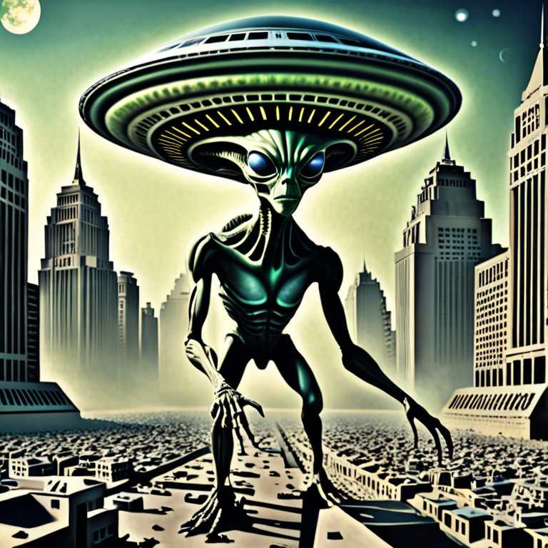 alien invasion surreal art