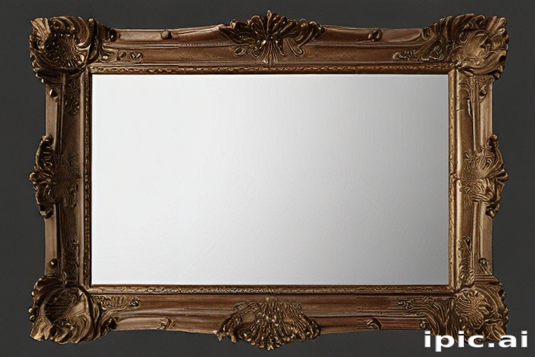 Elegant Ornate Mirror with Intricate Frame Design Reflecting Its ...