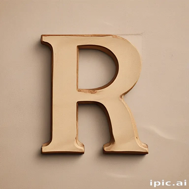 Stylish Wall Decoration Featuring a Large 3D Letter 'R' Design