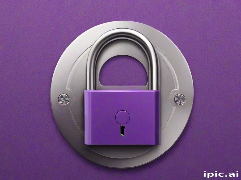 Stylish Purple Padlock on a Silver Background: A Modern Security Icon