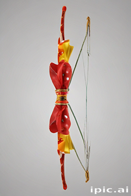 Artistic Representation of a Bow Decorated with Colorful Floral Elements