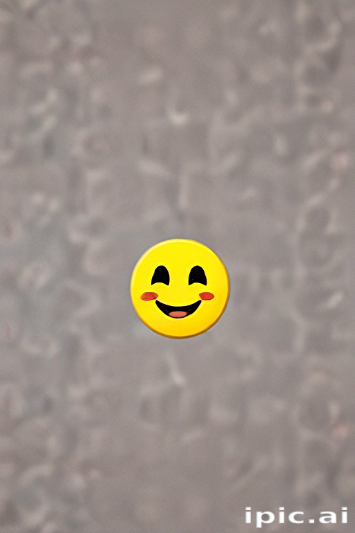 A Cheerful Smiley Face Floating Against a Textured Gray Background.