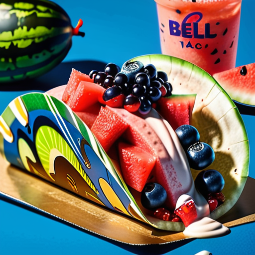 Vibrant and Colorful Fruit Taco with Fresh Watermelon and Berries Delight