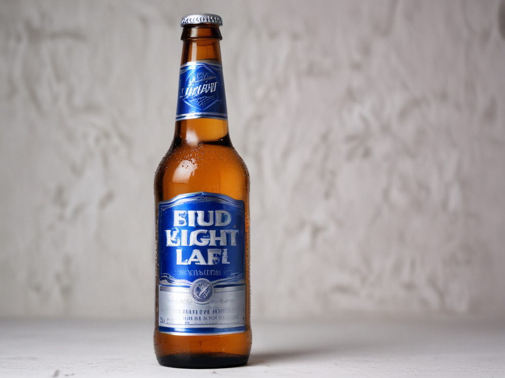 Refreshing Bud Light Beer Bottle Against a Subtle Textured Background