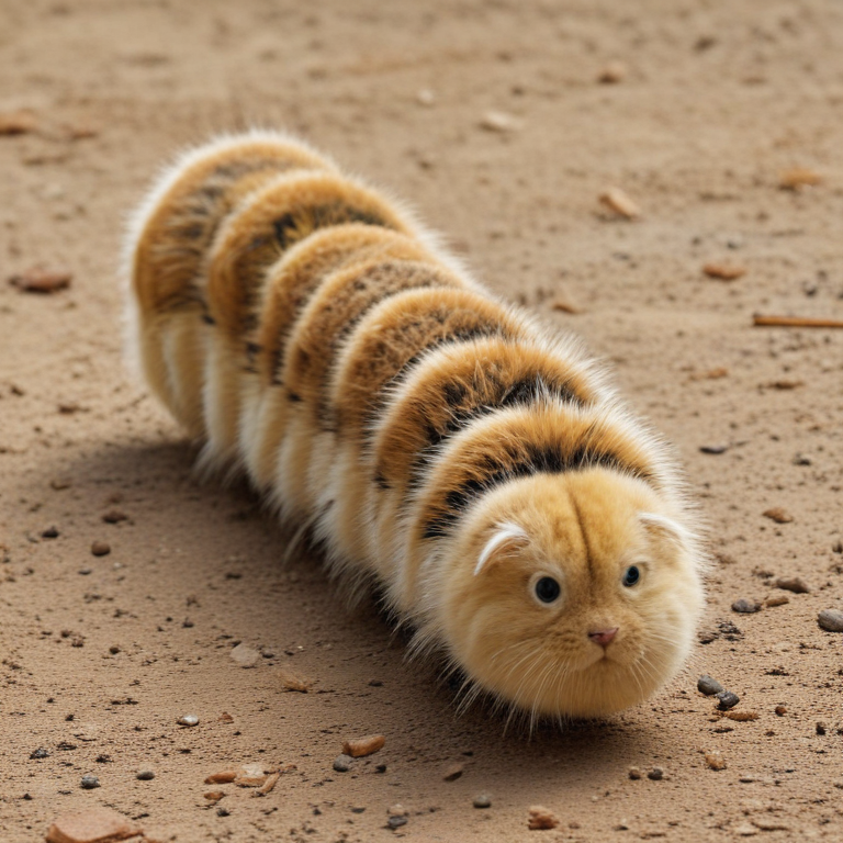 caterpillar made of cats