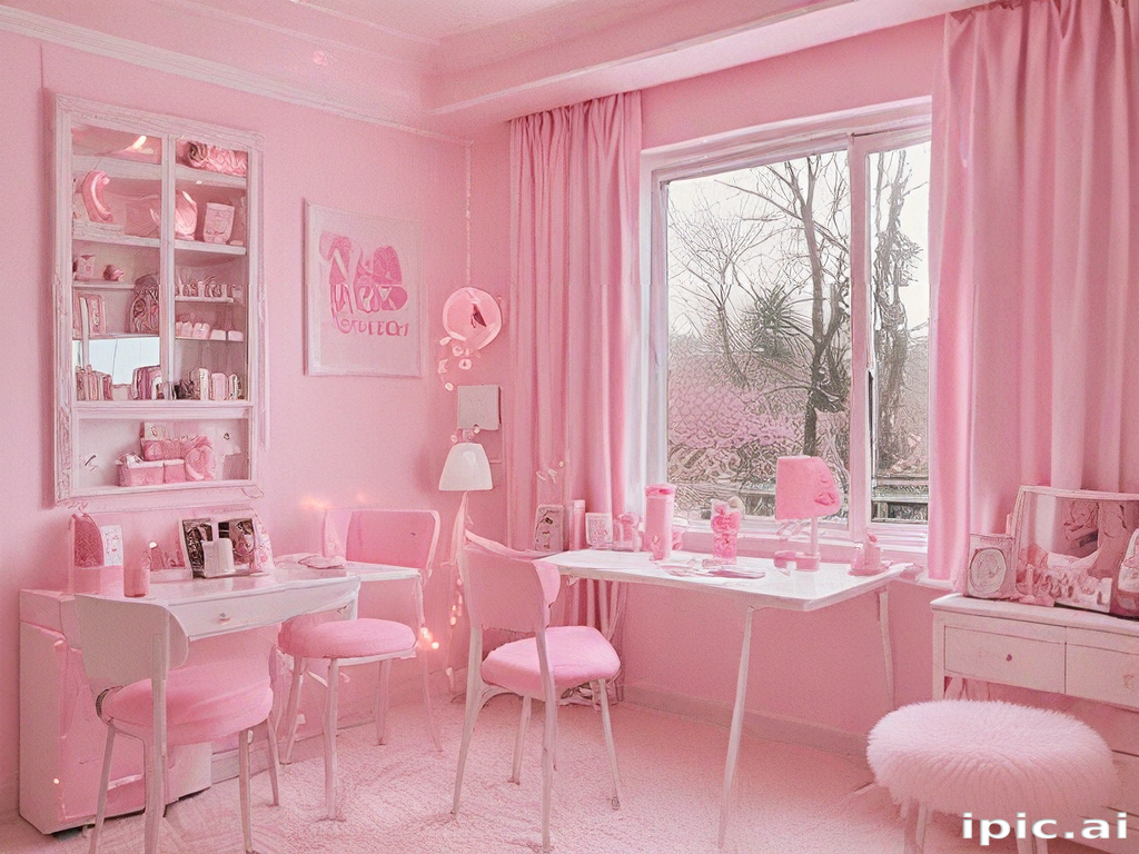 A Cozy and Charming All-Pink Room Decorated for Whimsical Aesthetic Living.