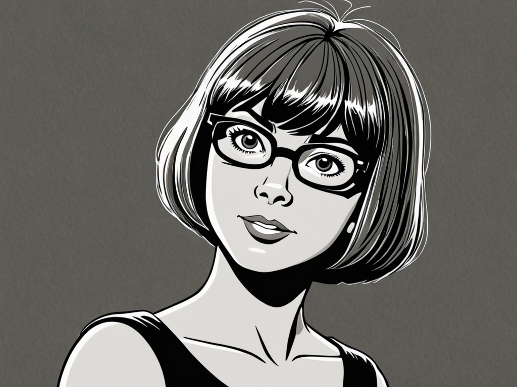 Velma Dinkley fron cartoon Scooby-Doo line art