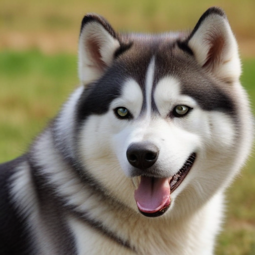 Picture of a husky dog. Put a hawk bird in its mouth