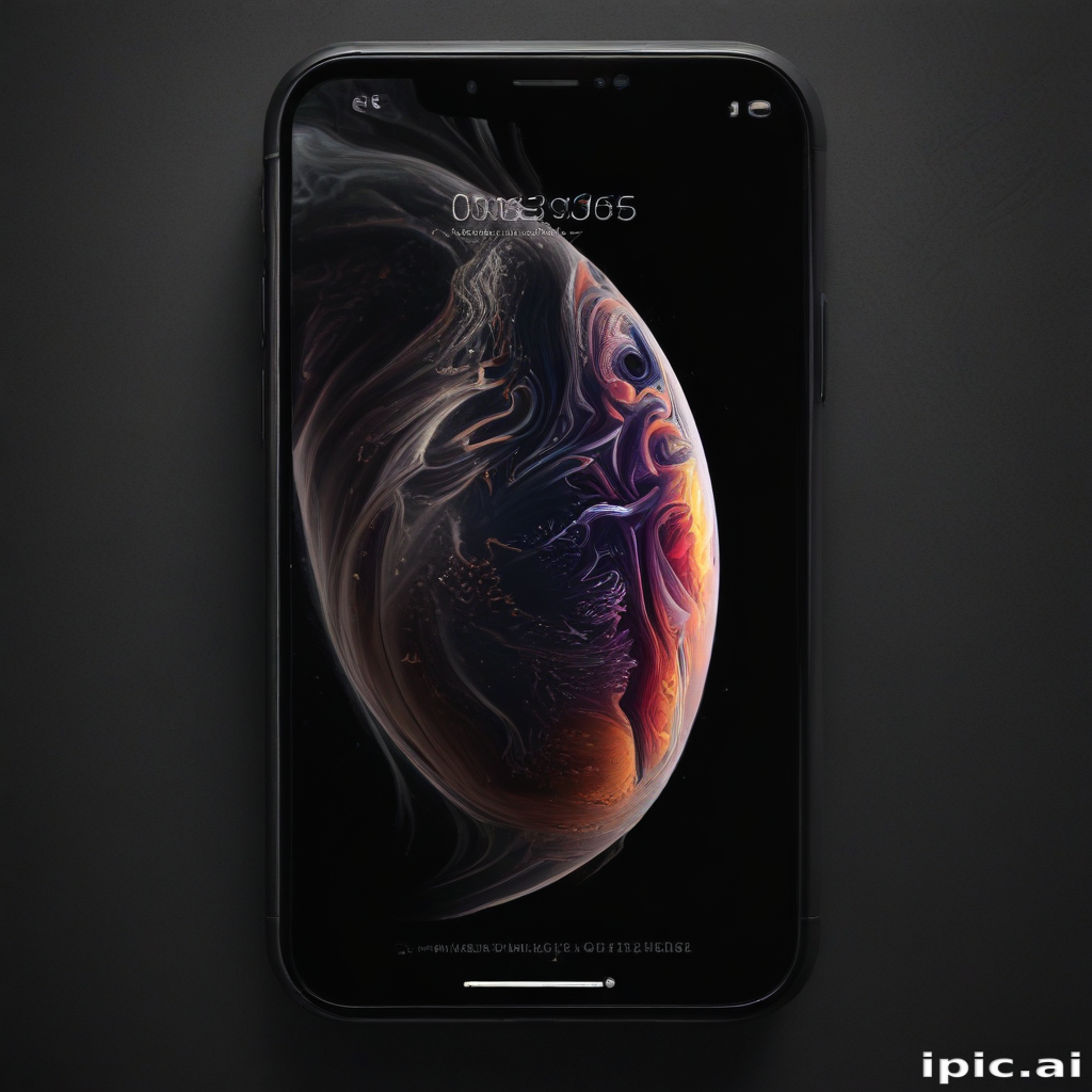 Stunning Close-Up of a Smartphone Displaying an Abstract Cosmic Design