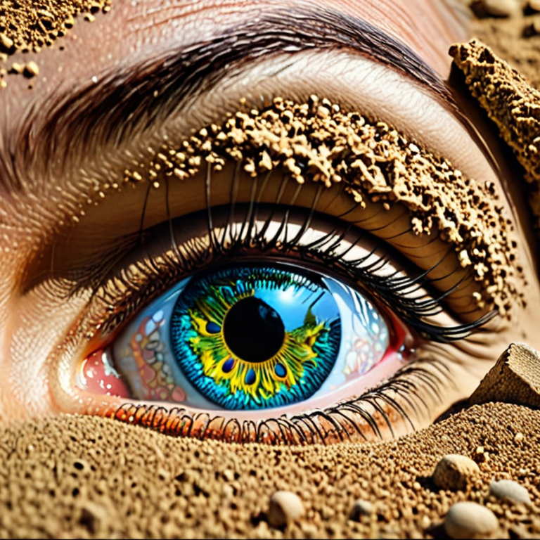 hallucination eye sand surreal art