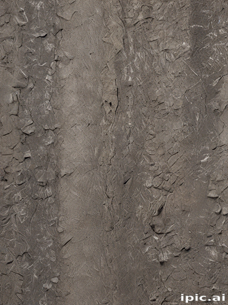 Textured Surface of Weathered Gray Material with Unique Patterns and Depth