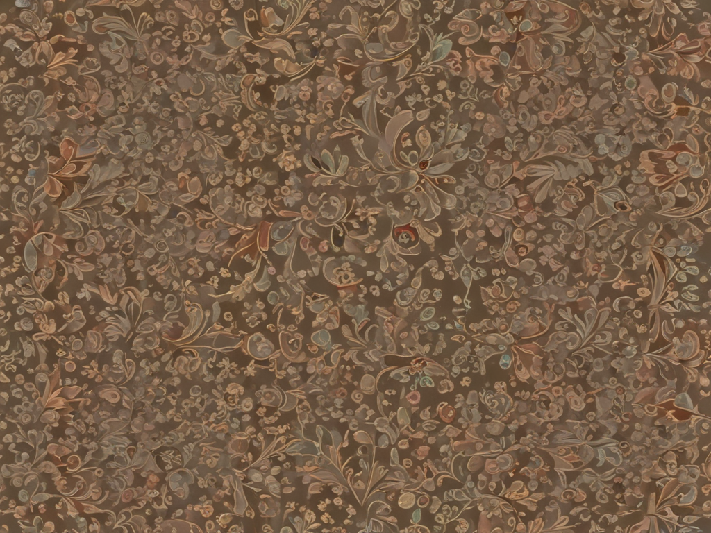 Intricate Floral Pattern with Rich Earthy Tones and Delicate Details