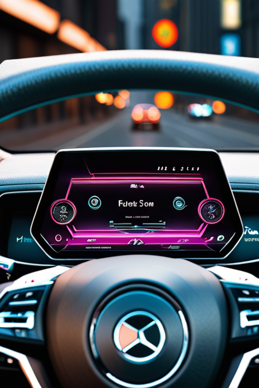 modern car display, inspired by cyberpunkstyle and hud displays, but ...