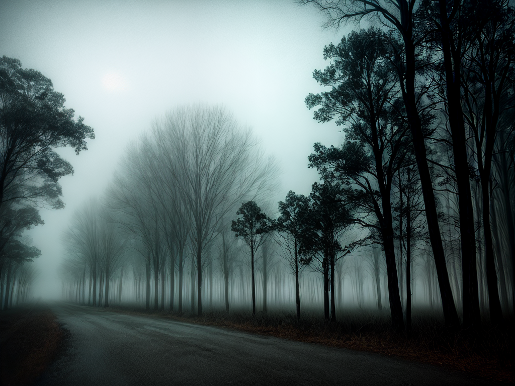 night, fog, horror atmosphere