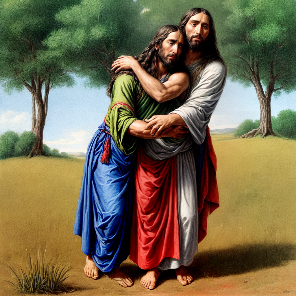 jesus hugging a native american