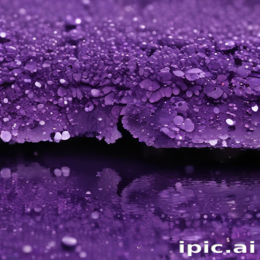 Vibrant Purple Surface with Dew Drops Reflecting Light in Artistic ...