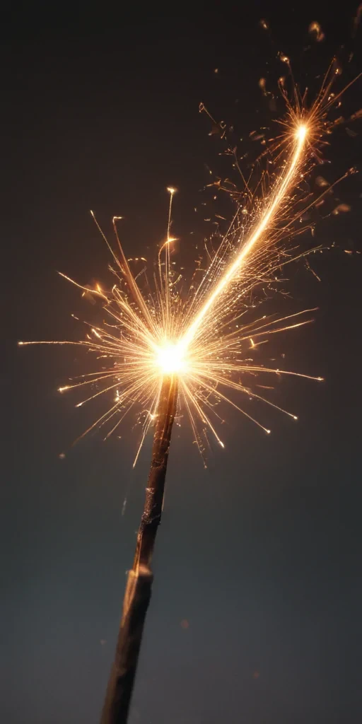 Radiant Sparkling Light Emitted from a Glowing Sparker in Darkness