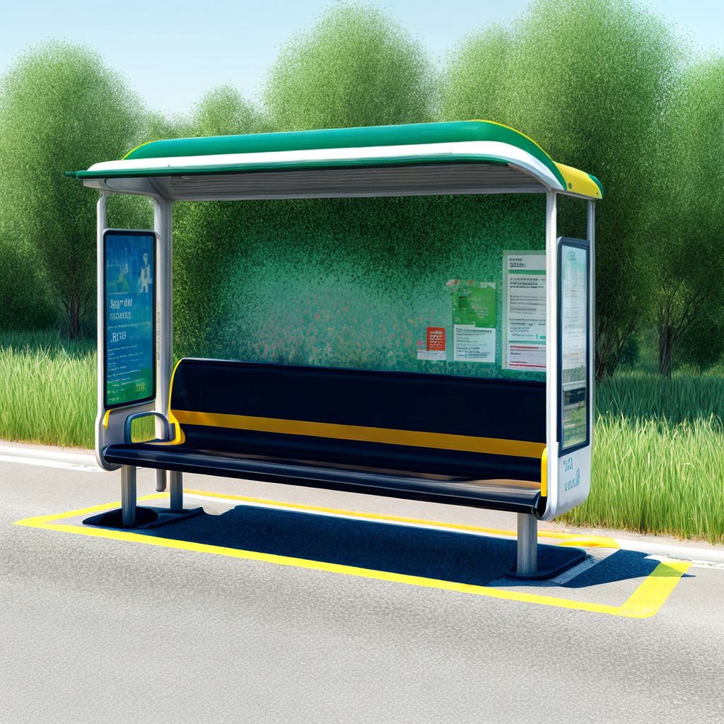 realistic bus stop smudged