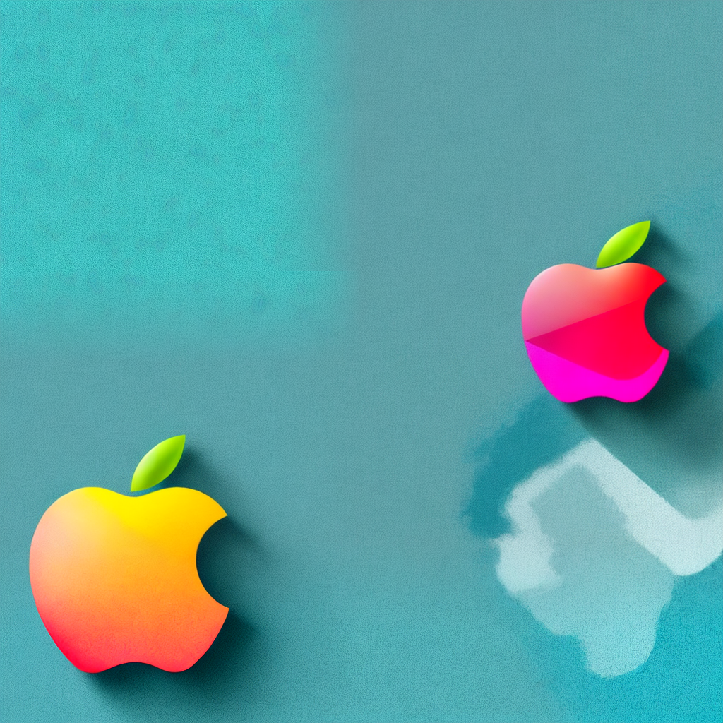 An apple in bright modern abstract colors Logo