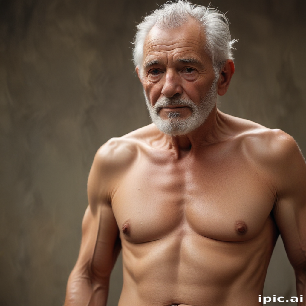 Portrait of an Elderly Man with a Strong and Defined Physique