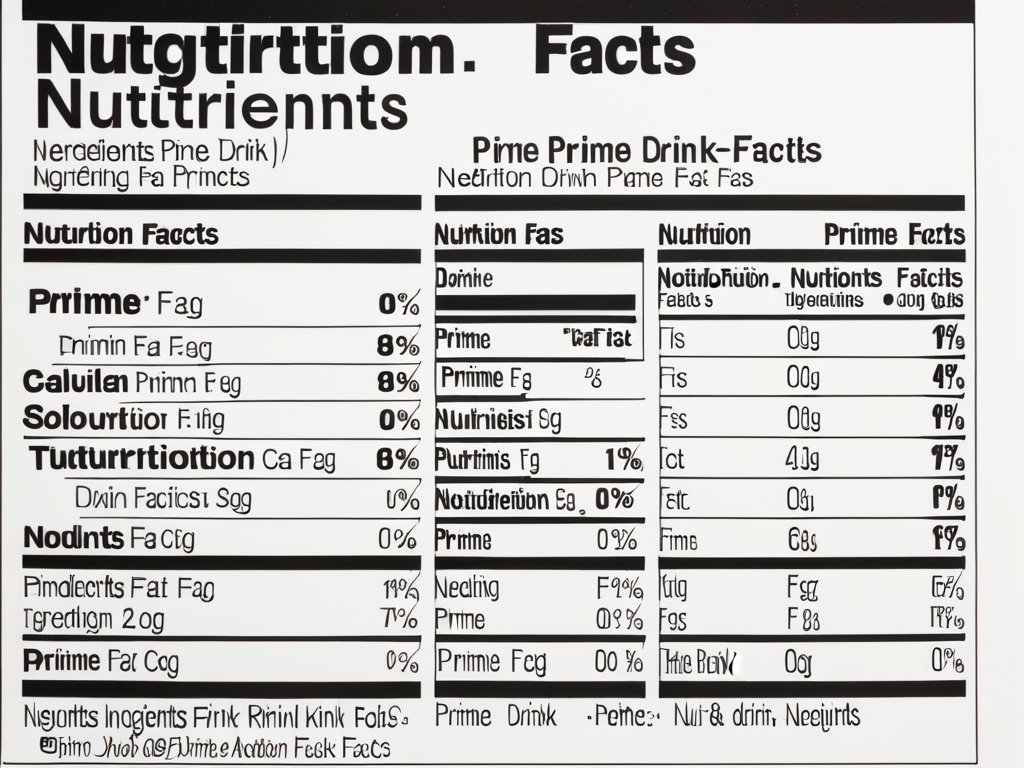 Detailed Nutritional Information for Nutgtrittion Pine Prime Drink ...